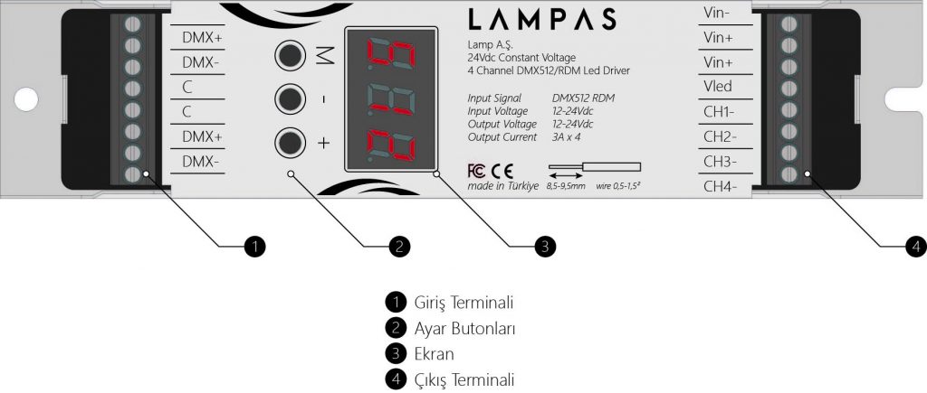 DMX512 Decoder | DMX CV4s | AIMTECH Led Aydınlatma